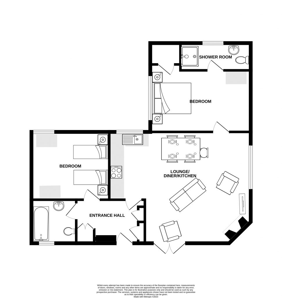 Pentree Floor Plan - Luxury Self Catering Holiday Cottages in Cornwall